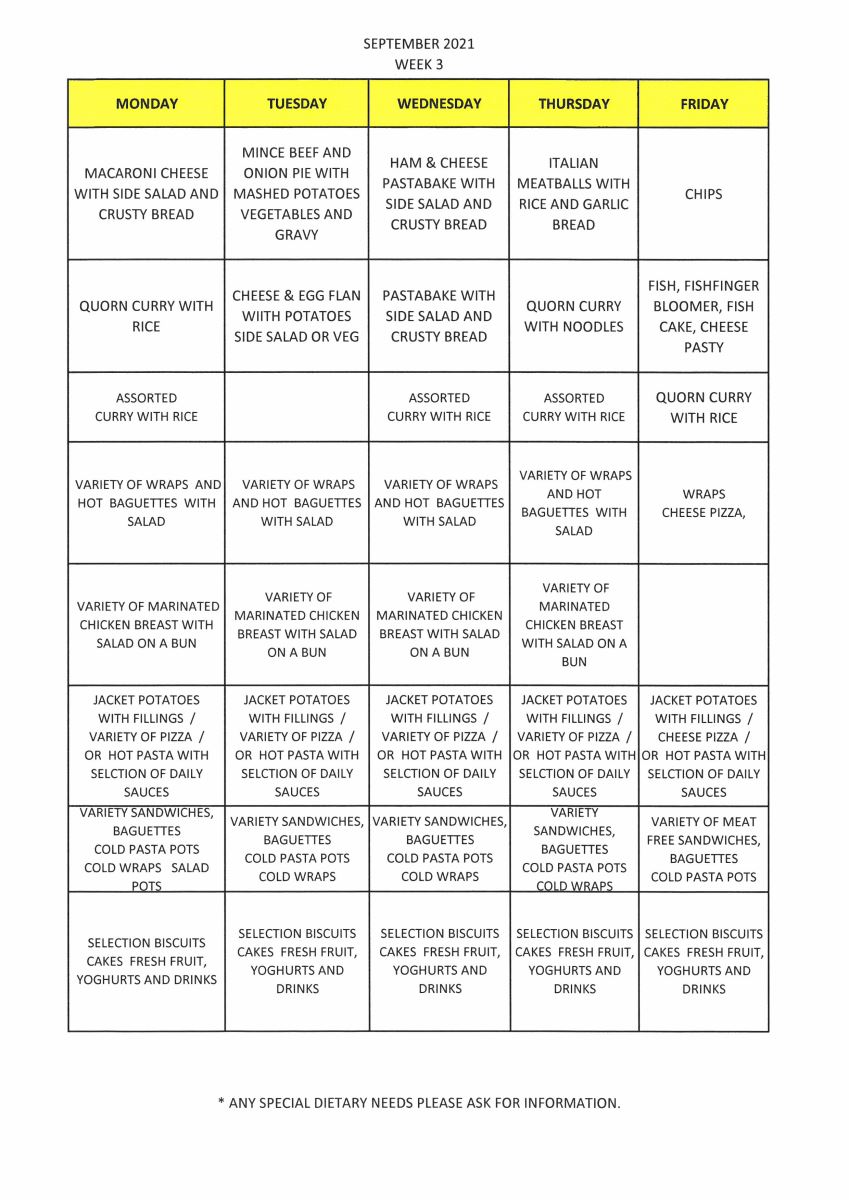 School Menus | St Gregory's Catholic High School
